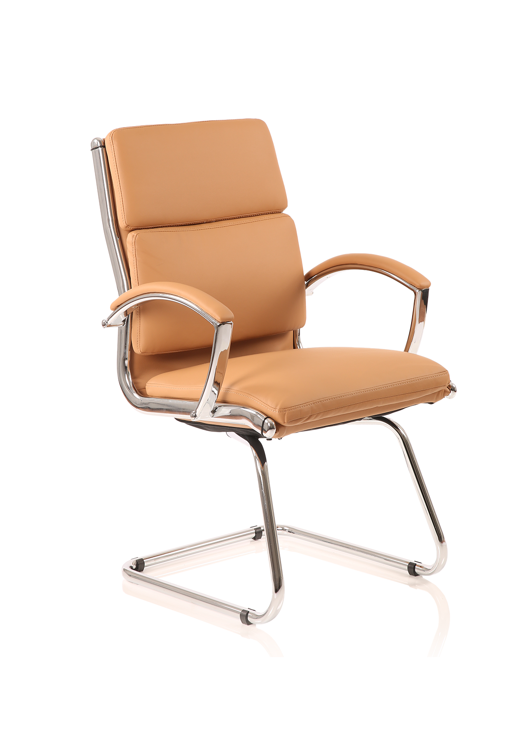 BR000031, Classic Medium Back Cantilever Visitor Chair with Arms - Tan