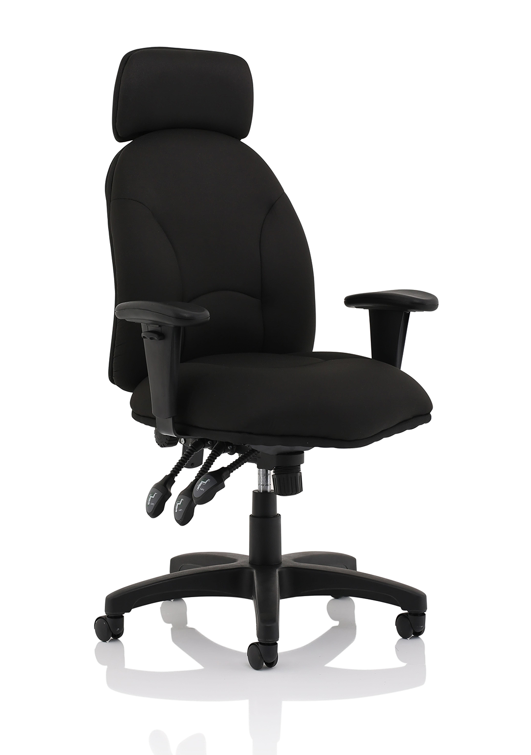 OP000236, Jet High Back Black Fabric Task Operator Office Chair